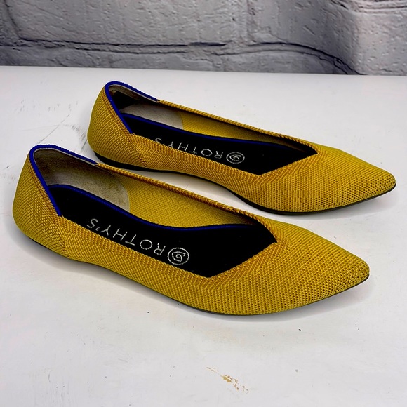 Rothy's | Shoes | Rothys Yellow Pointed Toe Flats Size 7 | Poshmark
